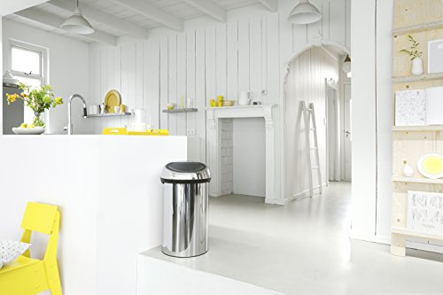 Brabantia 402609 Touch Trash Can, 16 gallon/60 L, Brilliant Steel