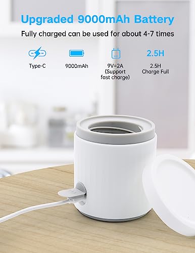Bottle Warmer, Portable Bottle Warmer for Travel with 4 Adapters, LED Real-time Display & Rechargeable & Precise Temperature Control Travel Bottle Warmer for All Bottles for Breastmilk & Formula