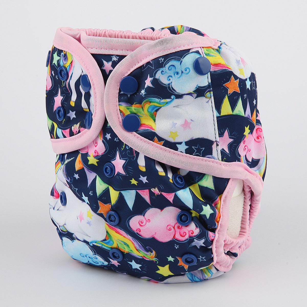 One Size Cloth Diaper Cover Snap with Double Gusset (Rainbow)