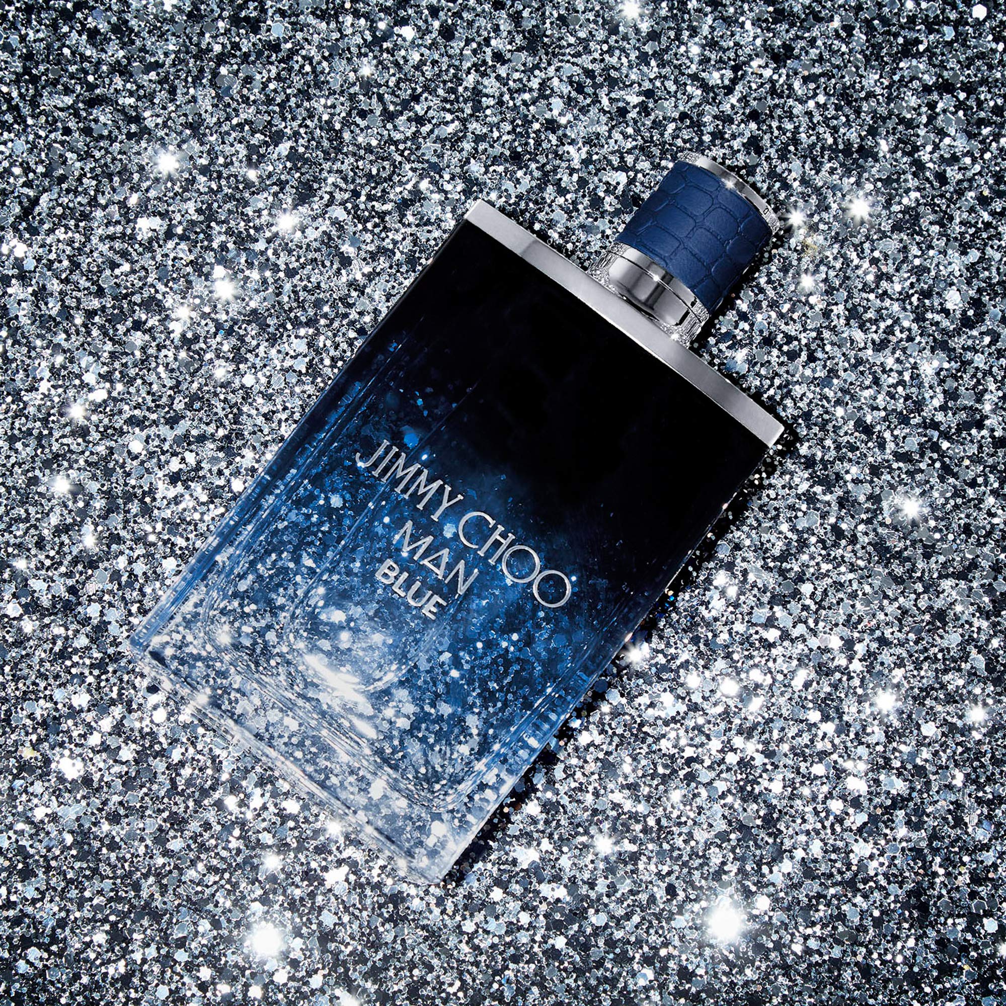 JIMMY CHOO Man Blue Eau de Toilette - Long Lasting Fragrance with notes of Black Pepper, Cypress & Vanilla Bean - Leathery & Woody - 3.3 fl. oz.