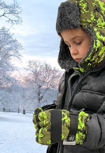 N'Ice Caps Kids Winter Trapper Hat Warm Large Ear Flaps (Black 1, 10-12 Years)