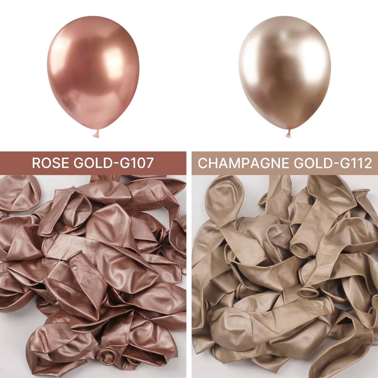 PartyWoo, 50 pcs Champagne Gold Metallic Balloons, 12 Inch, Non-Toxic, Event Planners, Party Hosts, Birthday, Wedding Decorations