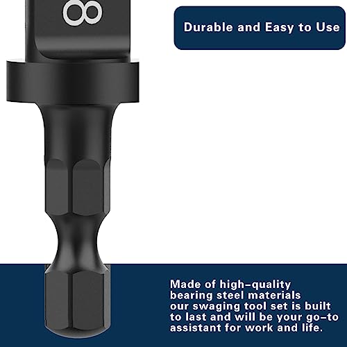 6PCS - Swaging Tool Hand Drill, Copper Tube Expander for Air Conditioner and Heater Equipment, 1/4'', 3/8'', 1/2'', 5/8'', 3/4'', 7/8'' Drill Bits Set