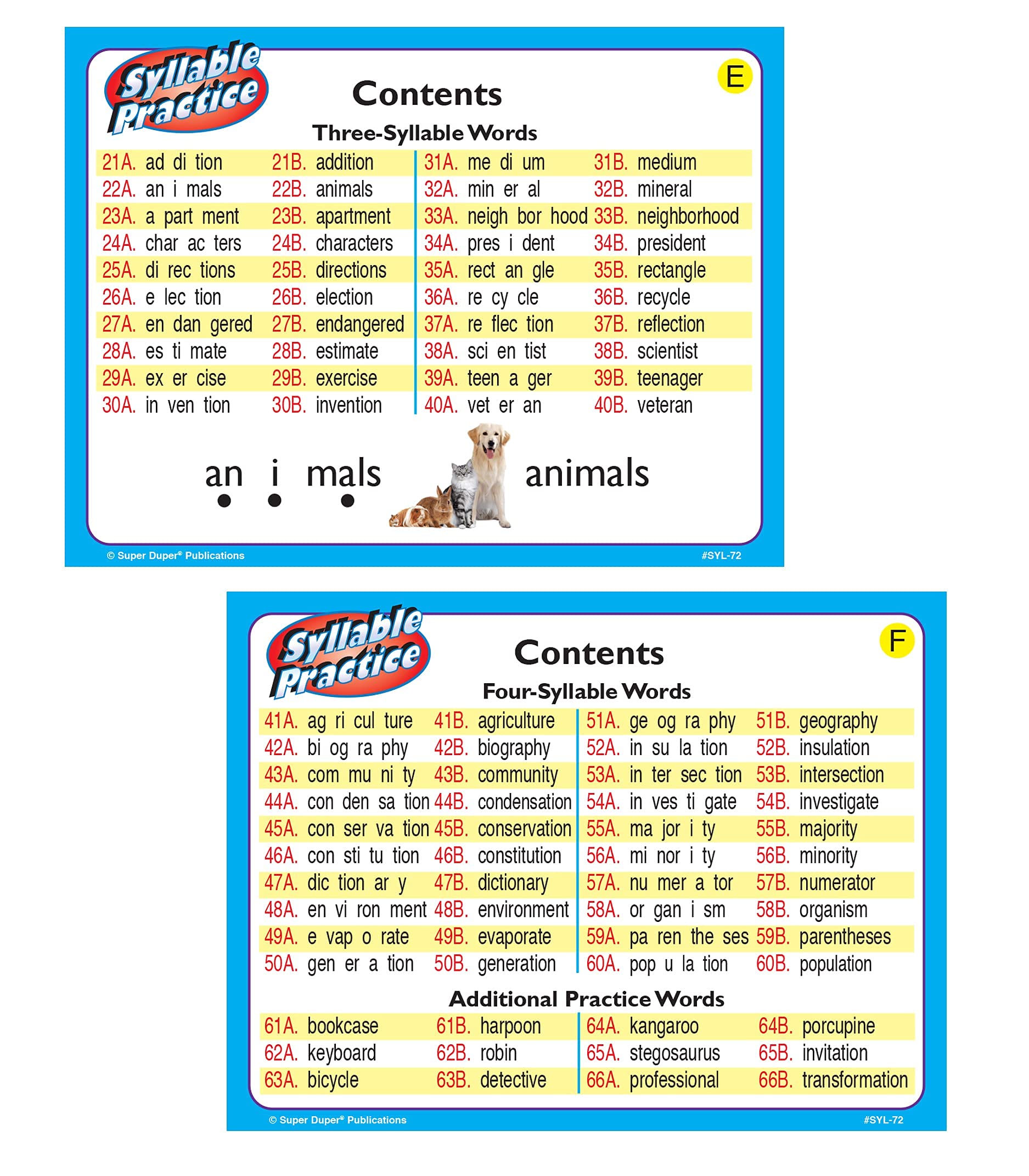 Super Duper Publications | Syllable Practice Fun Deck Flash Cards | Educational Learning Resource for Children
