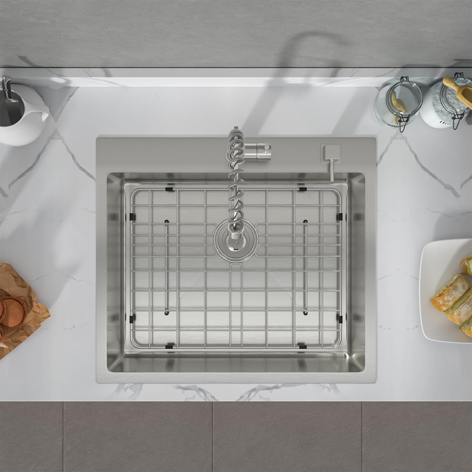 33 Drop in Kitchen Sink - IOROYO 33x22 Kitchen Sinks Stainless Steel Drop In Topmount 16 Gauge Ledge Workstation Single Bowl Sink