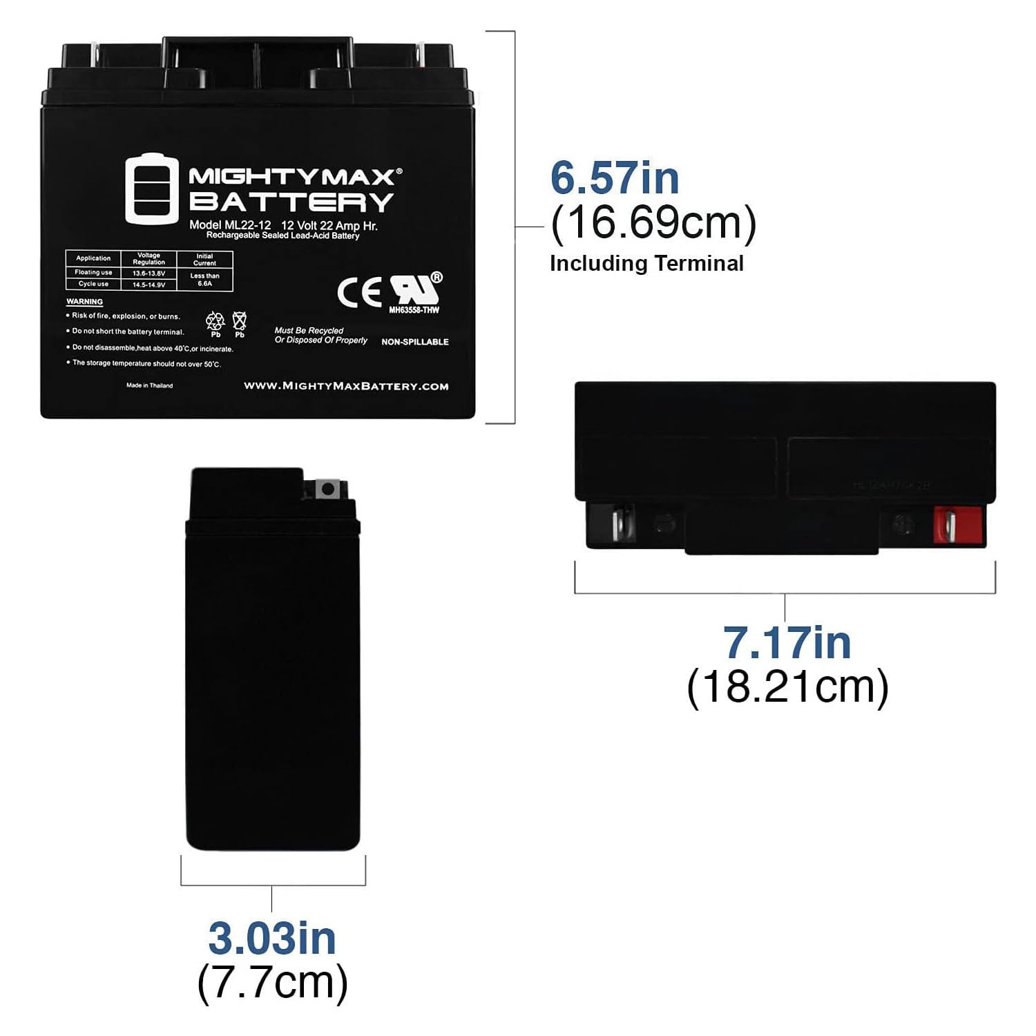 Mighty Max Battery 12V 22AH SLA Replaces Jump N Carry JNC105, JNC110, JNC1224-2 Pack