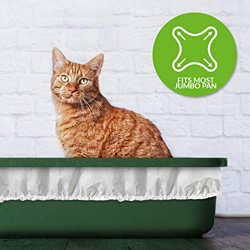 Alfapet Kitty Cat Pan Disposable, Elastic Sifting Liners- 15-Pack + 3 Solid Transfer Liner -For Large, X-Large, Giant, Extra-Giant Size Litter Boxes- With Easy Fit Sta-Put Technology (15 Count)