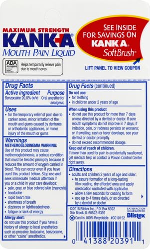Blistex Kanka Mouth Pain Liquid, Professional Strength , 0.33 oz
