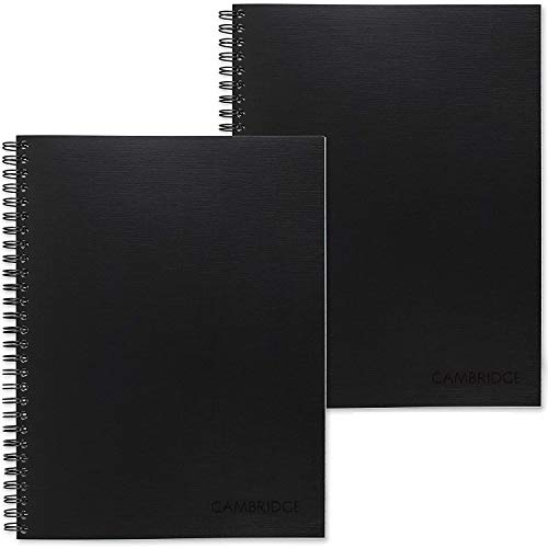 Cambridge Business Notebook, Legal Ruled, 6-1/2" x 9-1/2", Wirebound, Black, 2 Pack (73599)