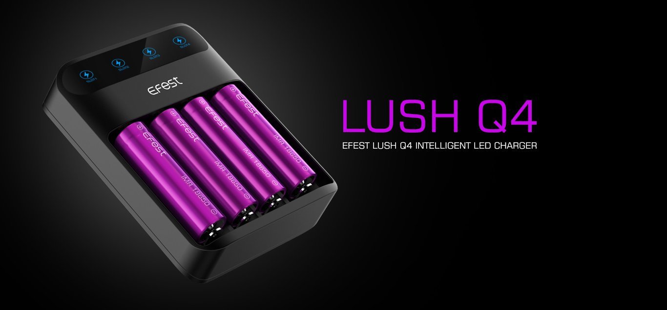 Efest LUSH Q4 Intelligent LED Battery Charger for 20700 / 18650 / 26650 / 26500 / 18500 / 18350 / 17340 / 16340 / 14500 / 10440
