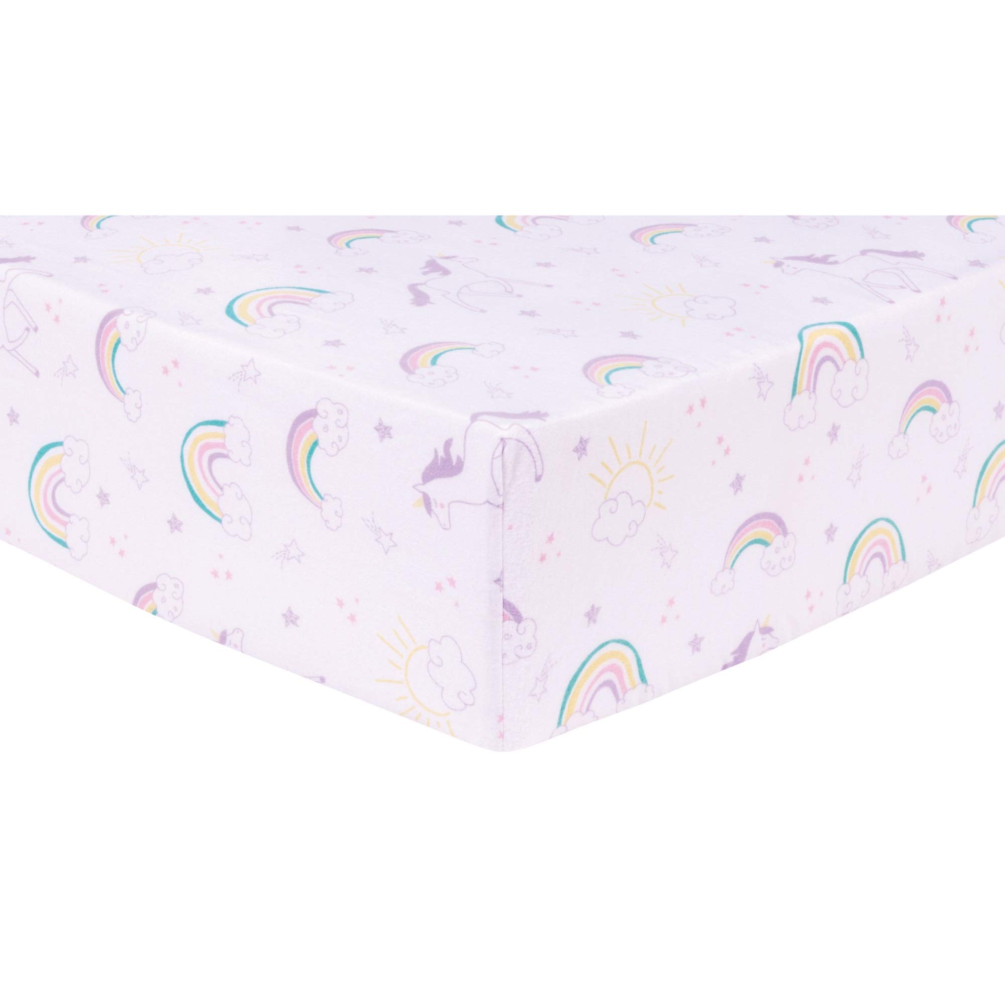 Trend Lab Unicorn Rainbow Deluxe Flannel Fitted Crib Sheet