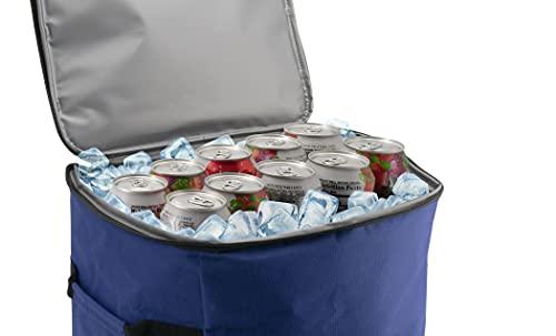 Eternal Living Collapsible Rolling Cooler with Wheels for Sand and Handle 50 Can Capacity Portable Ice Box Chest for Beach, Blue