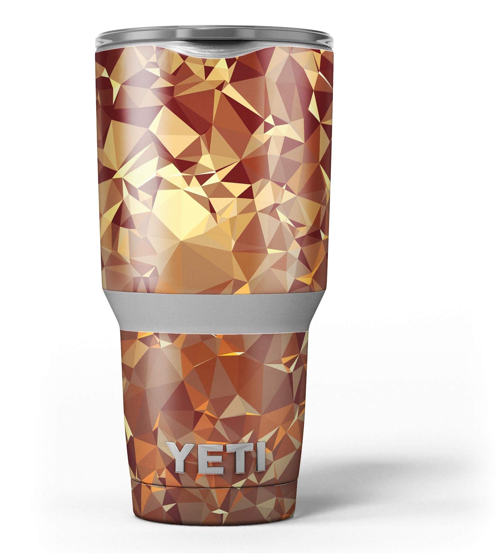 Design Skinz Orange Geometric V5 - Skin Decal Vinyl Wrap Kit Compatible with The Yeti Rambler Cooler Tumbler Cups