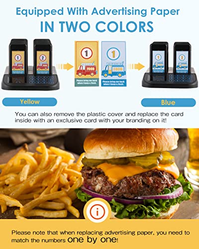 Crispaire Restaurant Pager System Pagers for Restaurants Waiting Buzzers Wireless Calling System Social Distancing Buzzer Long Working Distance Mute Function Food Truck Church Hospital (20 pagers)