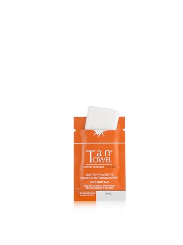 TanTowel Half Body Tan Towelettes - 10 Pack, Dark, 10 Count (Pack of 1)