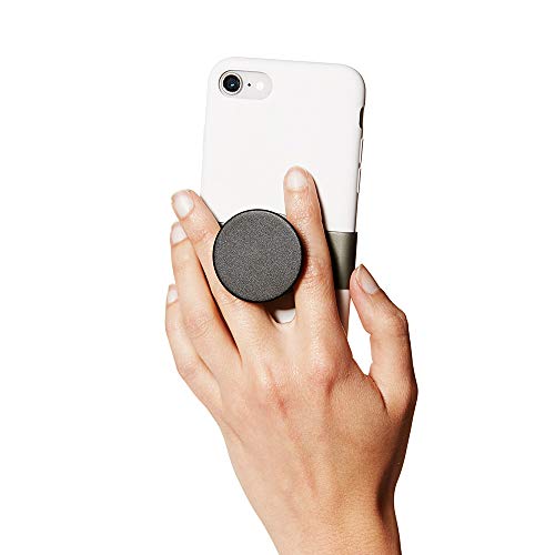 PopSockets: PopGrip Slide Non-Adhesive Phone Grip & Stand with a Swappable Top for iPhone X/XS Silicone Case - Black Haze