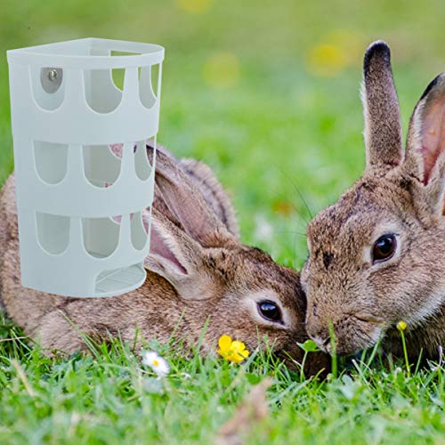 POPETPOP Hanging Rabbit Hay Rack Feeder - Plastic Fixable Small Pet Food Container, Less Wasted Rabbit Caged Hay Rack Manger for Hamster/Guinea Pig/Chinchilla/Small Animals/Bird