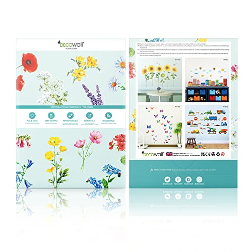 DECOWALL DS-8044 Animal Alphabet Numbers Colour Decals Stickers Kids Peel and Stick Removable for Room décor Letters ABC Classroom playroom Decorations Educational Bedroom Nursery