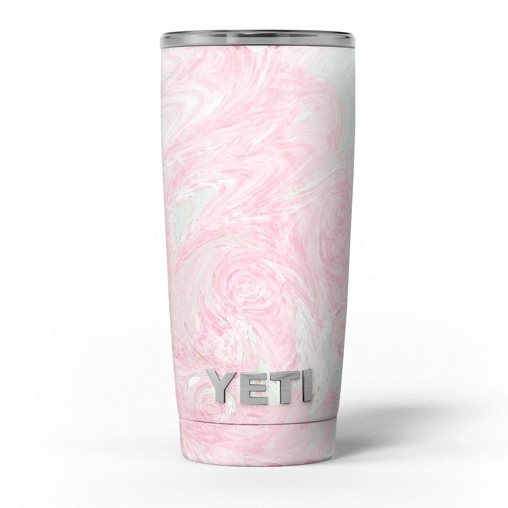 Design Skinz Pink and Teal Slate Marble Surface - Skin Decal Vinyl Wrap Kit Compatible with The Yeti Rambler Cooler Tumbler Cups