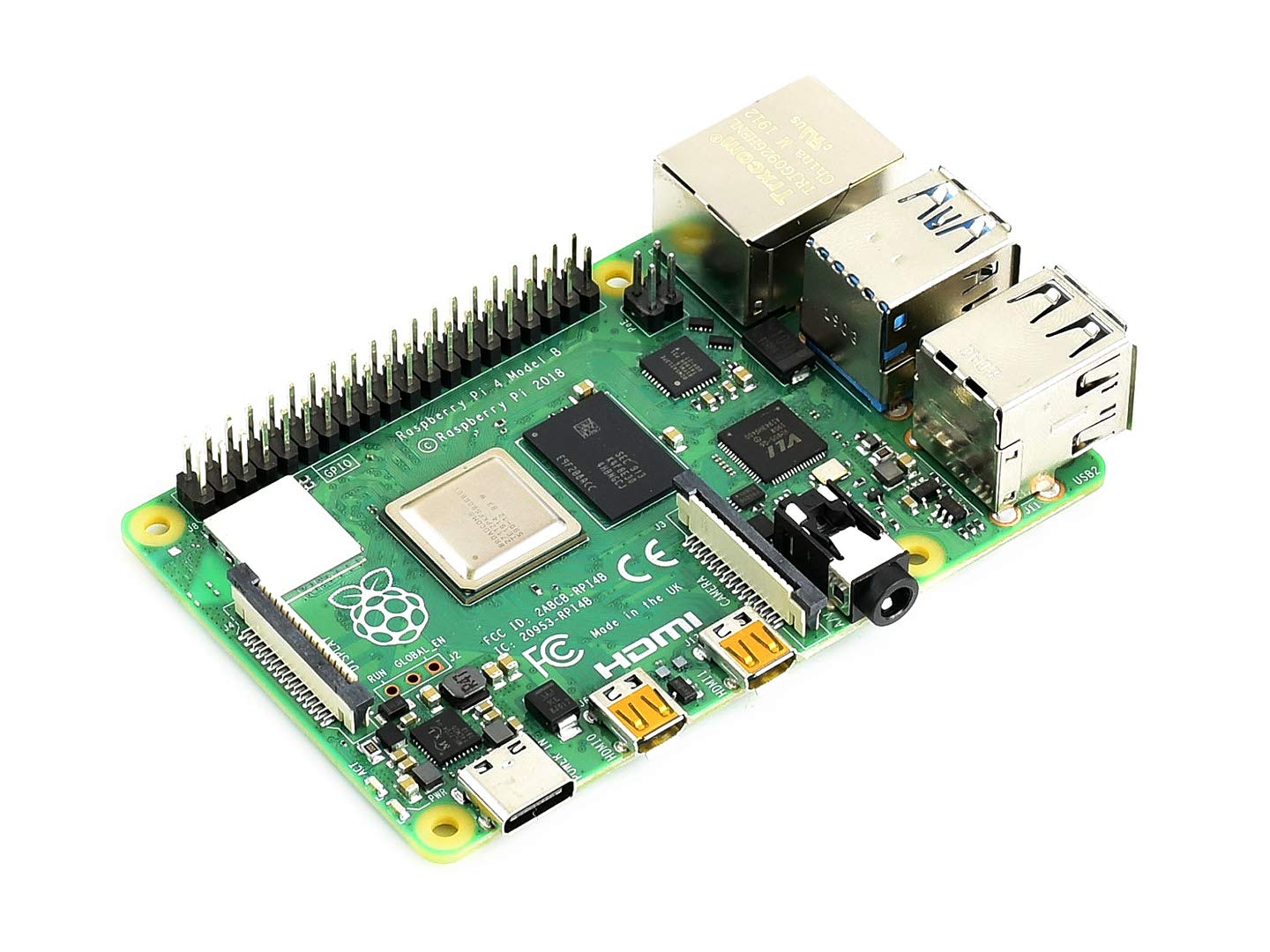 Waveshare Accessory Compatible with Raspberry Pi 4 Model B 4GB RAM with Powerful Processor Faster Networking Support Dual 4K Output and Different Choice of RAM Comes with a Copper Heat Sink