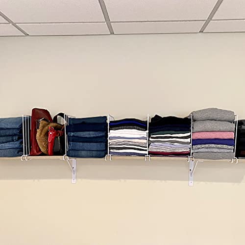 Evelots 8 Pack Wood Shelf Divider/Organizer-Closet/Cabinet-Bedroom/Office-No Tools