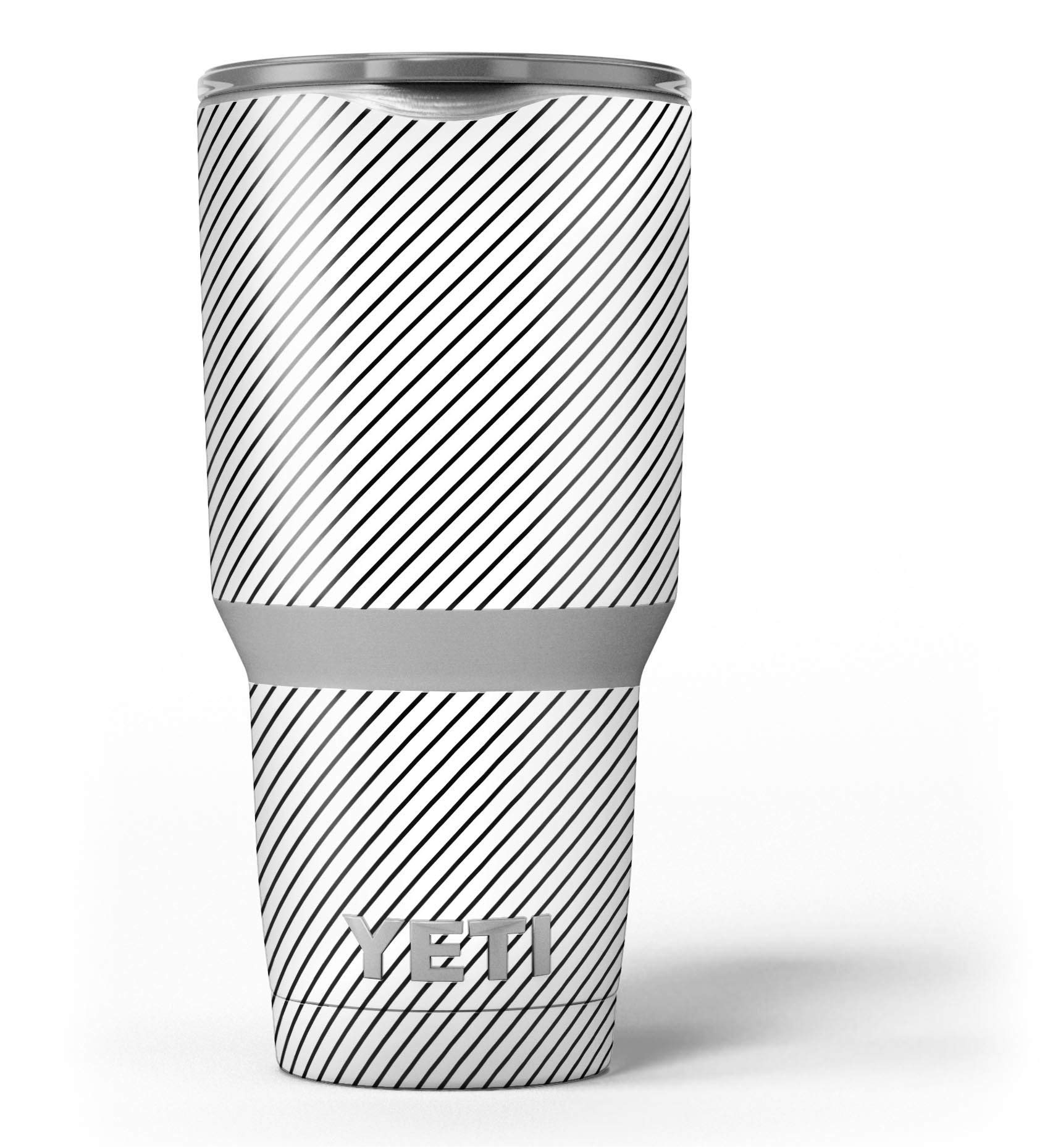 Design Skinz Slate Black Slanted Lines with Translucent Backing - Skin Decal Vinyl Wrap Kit Compatible with The Yeti Rambler Cooler Tumbler Cups