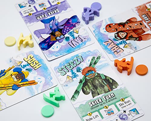 Skull Canyon Ski Fest Board Game - Race Down the Slopes and Conquer the Mountain! Strategy Game for Kids and Adults, Ages 14+, 2-4 Players, 45-90 MInute Playtime, Made by Pandasaurus Games
