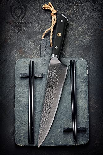 Dalstrong Shogun Series X Damascus Japanese AUS-10V Super Steel Chef Kitchen Knife with G10 Black Handle ABS, 10.25 Inches, Sheath Included