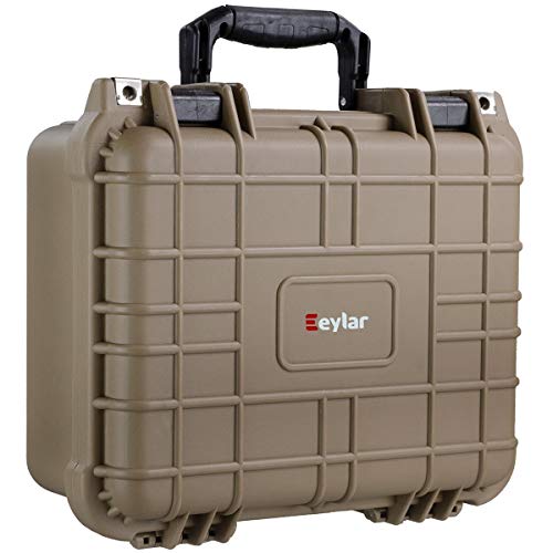 Eylar Protective Camera Hard Case Water & Shock Proof with Foam 13.37 inch 11.62 inch 6 inch Tan (Tan)