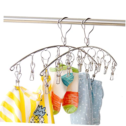 Cabilock 6 Pcs Multi Clip Drying Rack Collapsible Clothes Drying Rack Lingerie Hangers Dryer Portable Drying Hanger Socks Hook Socks Drying Hanger Underwear Drying Racks Windproof Clips Bra