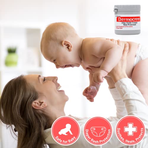 DERMOCREM β Diaper Rash Cream for Baby, Soothes, Heals, and Protects, Relief and Treatment of Diaper Rash, Zinc Oxide Cream (2.1 Oz.(60 G)