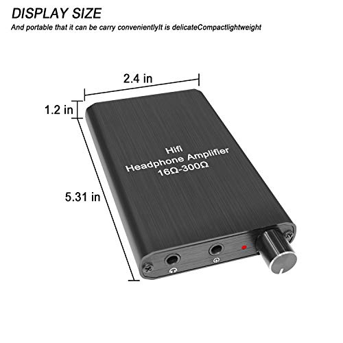 Headphone Amplifier Portable 3.5 mm Audio Amp with Lithium Battery for MP3, MP4, Tablets, Smart Phone, Digital Player, Computer PC