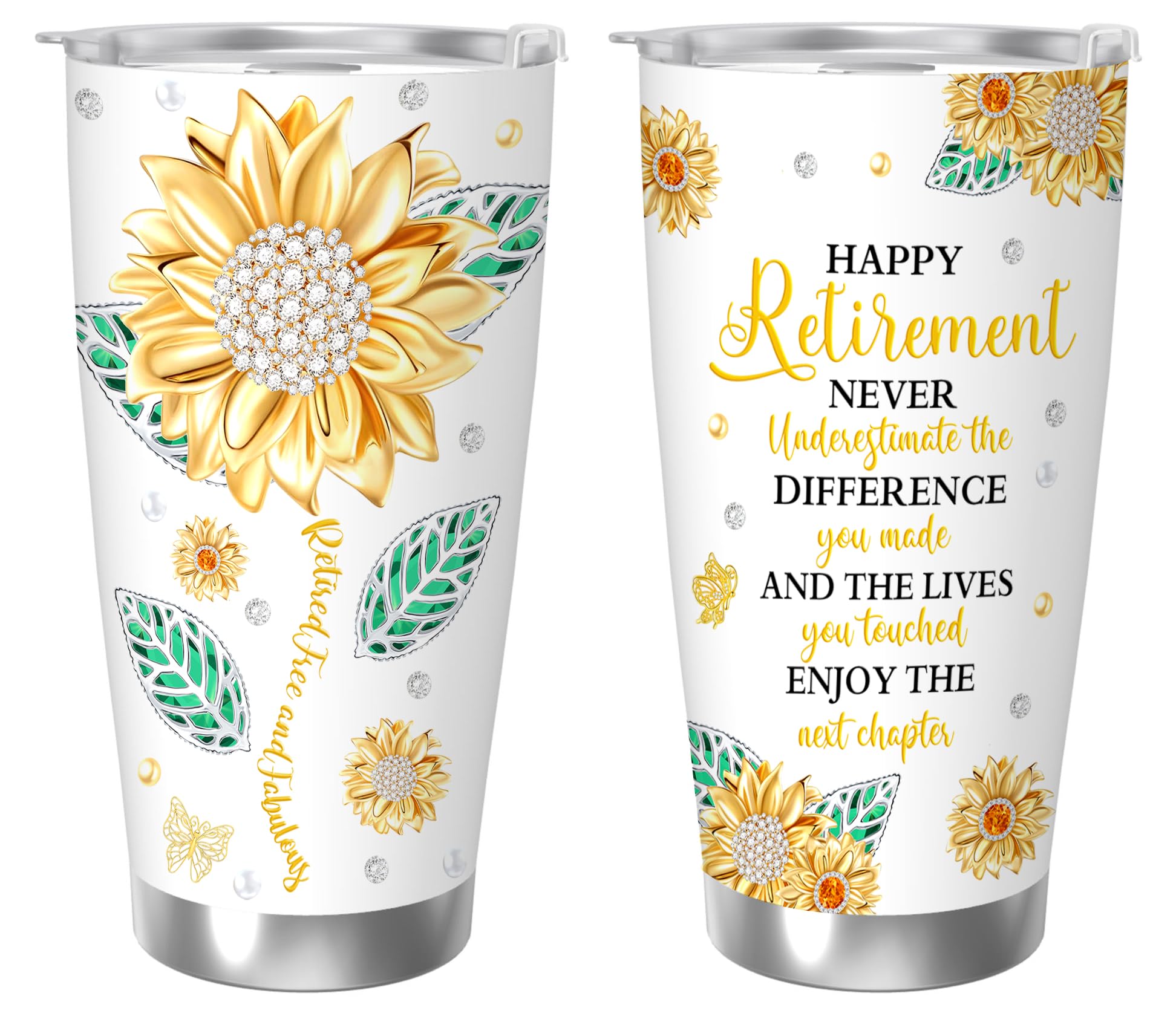 Tangbohu Retirement Gifts Tumbler 20oz, Retirement Gifts for Women Mug, Retirement Party Decorations, Retired Gifts For Women Cup, Happy Retirement Decorations, Best Retirement Gifts Ideas