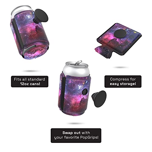 PopSockets PopThirst Can Koozie, Drink Holder, Koozies for Cans - Blue Nebula