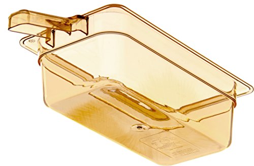 Carlisle FoodService Products 30861H13 StorPlus High Heat Food Pan With 1 Handle, 4" Deep, Third Size, Amber, 1/3 Size (Pack of 6)