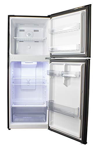 Danby DFF070B1BSLDB-6 7.0 Cu.Ft. Mid-Size Refrigerator, Frost-Free Apartment Fridge with Top Freezer, E-Star Rated, 7, Black Stainless Look