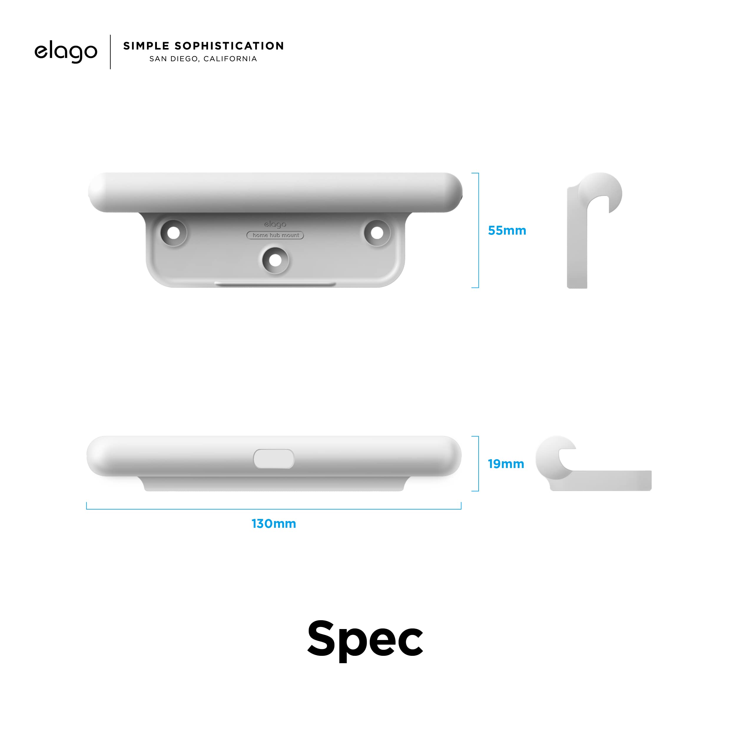 elago Home Hub Mount [White] - [iPad Wall Mount][Homekit Mount][Easy Installation][Scratch-Free][Cable Management Included] - for Mini, Air, Pro
