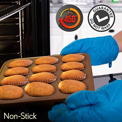 NutriChef 20-Piece Nonstick Kitchen Cookware Set - PTFE/PFOA/PFOS-Free Heat Resistant Kitchen Ware Pots Baking Pan Set w/Saucepan, Frying Pans, Cooking Pots, Oven Pot, Lids, Matt Gold NutriChef