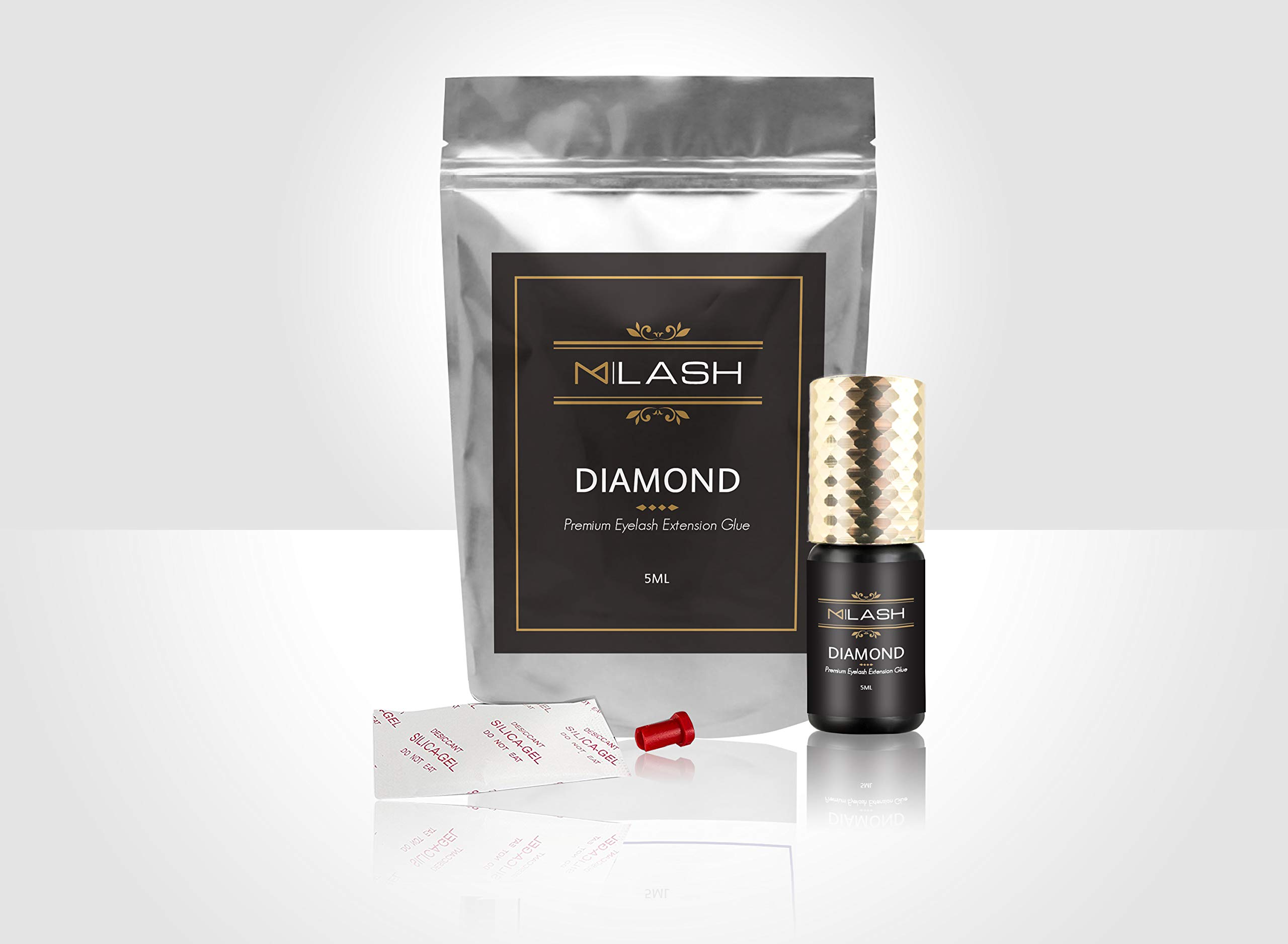 M|LASH Premium Eyelash Glue - Lash Extension Glue with 6-7 Weeks Retention, 1-2 Second Dry Time, 5ml - Volume & Classic Eye Lash Glue for Professional Use Only