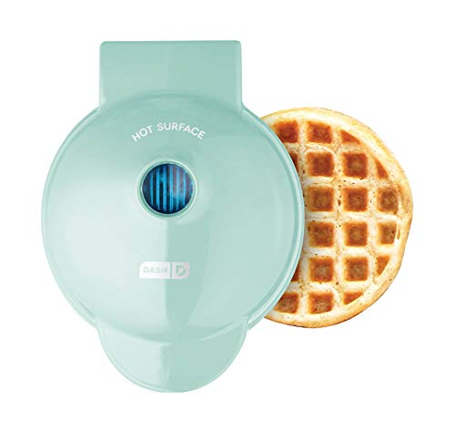 DASH My Pint Electric Ice Cream Maker Machine & Recipe Book 0.4qt - Aqua & DMW001AQ Machine for Individual, Paninis, Hash Browns, & other Mini waffle maker, 4 inch, Aqua