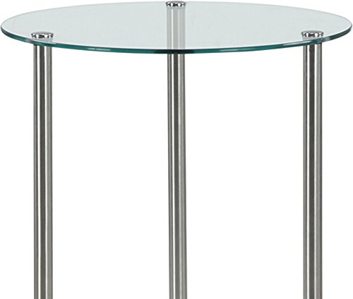 Convenience Concepts Designs2Go Classic Glass 2 Tier Round End Table, 15.75(L) x 15.75(W) x 24.41"(H)