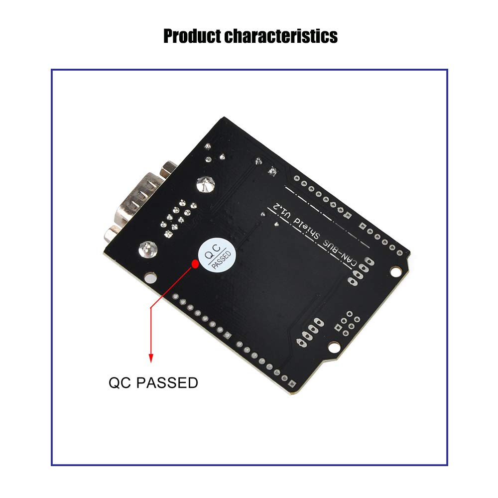 KOOBOOK 2Pcs MCP2515 CAN Bus Shield Controller Expansion Board Development Board SPI Interface Communication Speed High for Arduino