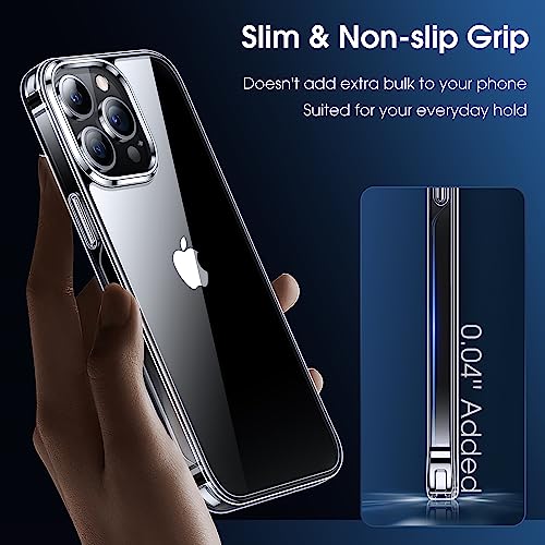 CASEKOO Upgraded Crystal Clear iPhone 14 Pro Max Case, [Never Yellow] [Exceed Mil-Grade Protection] Transparent Cover for Women Men Slim 14 Pro Max Phone Case 6.7 in, Clear