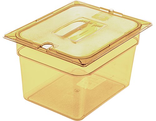 Carlisle FoodService Products 10431U13 StorPlus High Heat Universal Handled Food Pan Lid, Half Size, Amber