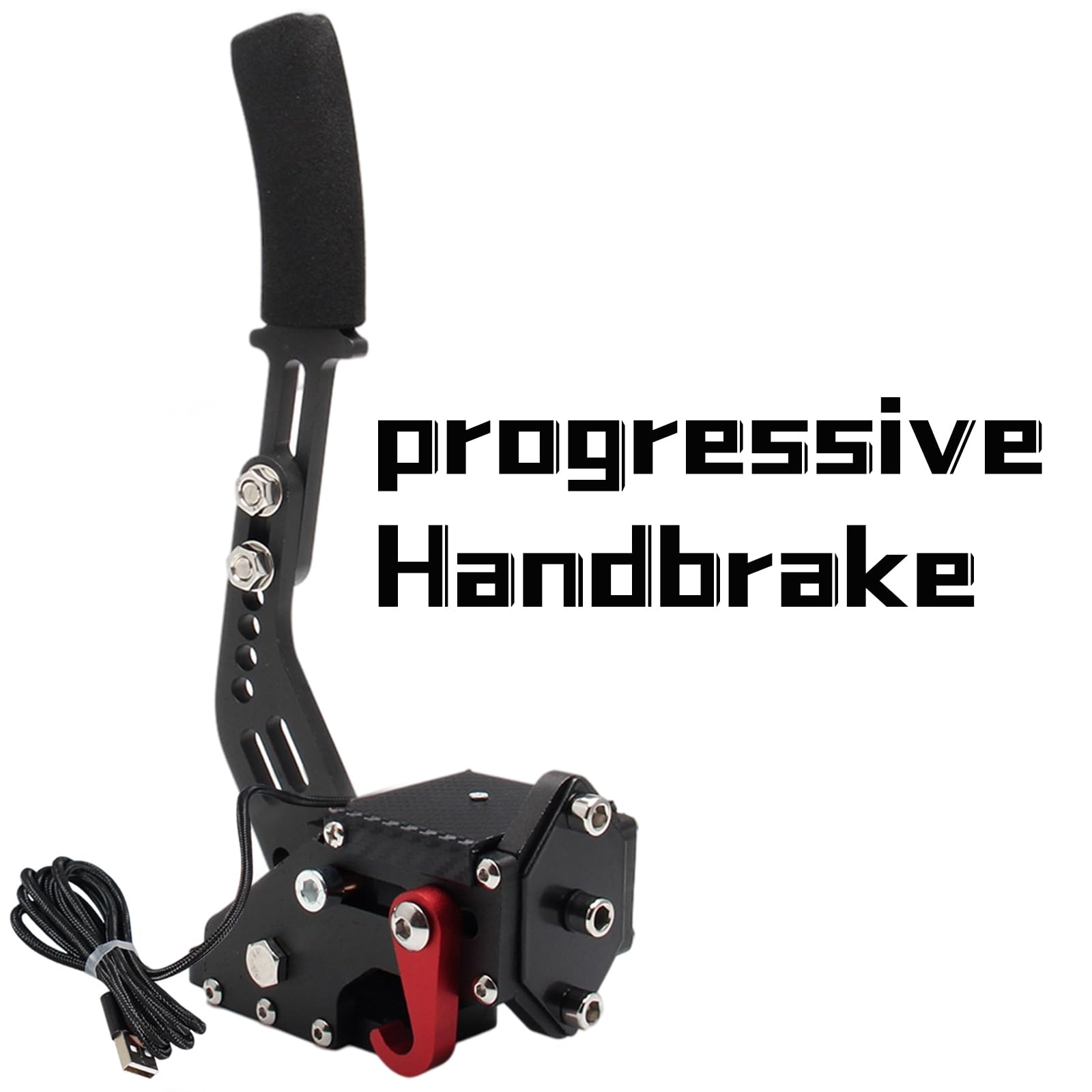 YESHMA 64 Bit USB Handbrake PC Handbrake & Non-Contact Plus Hall Sensor Compatible With G25/27/29/920 T500 T300,Professional Gaming Peripherals using for Racing Games(Black without Clamp)