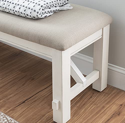 Powell Company Powell Turino Distressed White Dining Bench