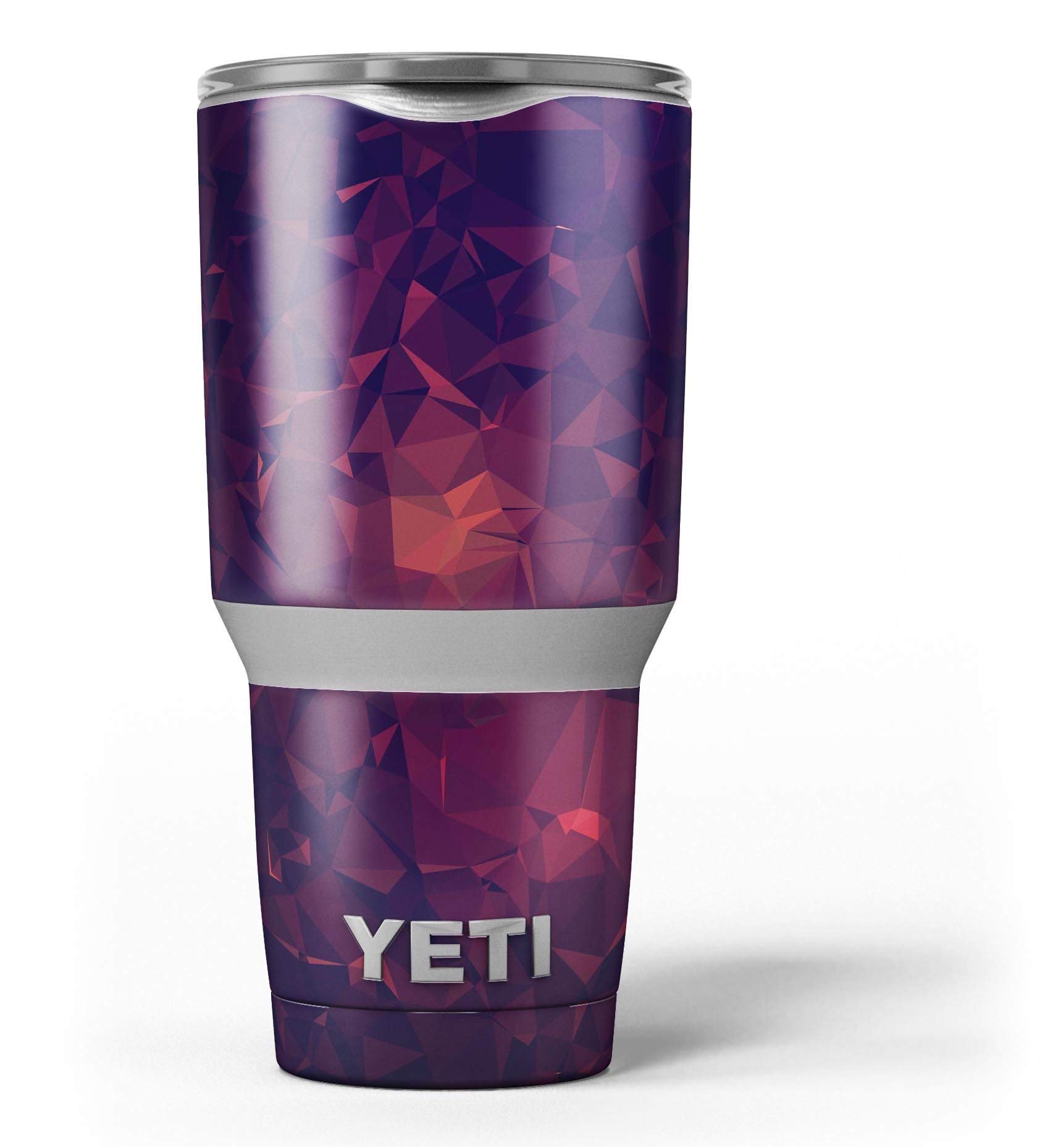 Design Skinz Red and Purple Geometric Triangles - Skin Decal Vinyl Wrap Kit Compatible with The Yeti Rambler Cooler Tumbler Cups