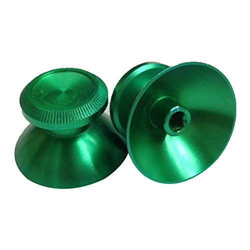 2PCS Aluminum Metal Analog Joystick Thumbstick Rocker Mushroom Caps Button for PS4 Xbox One Replacement (Green)