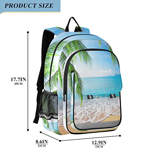 ALAZA Palm Trees Hawaiian Tropical Seashore Beach Casual Daypacks Outdoor Backpack