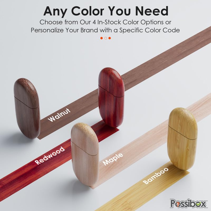 Possibox Custom Wood USB Flash Drive 512MB Printed or Engraved with Your Logo - as Promotional Gift Bulk USB 2.0-100 Pack